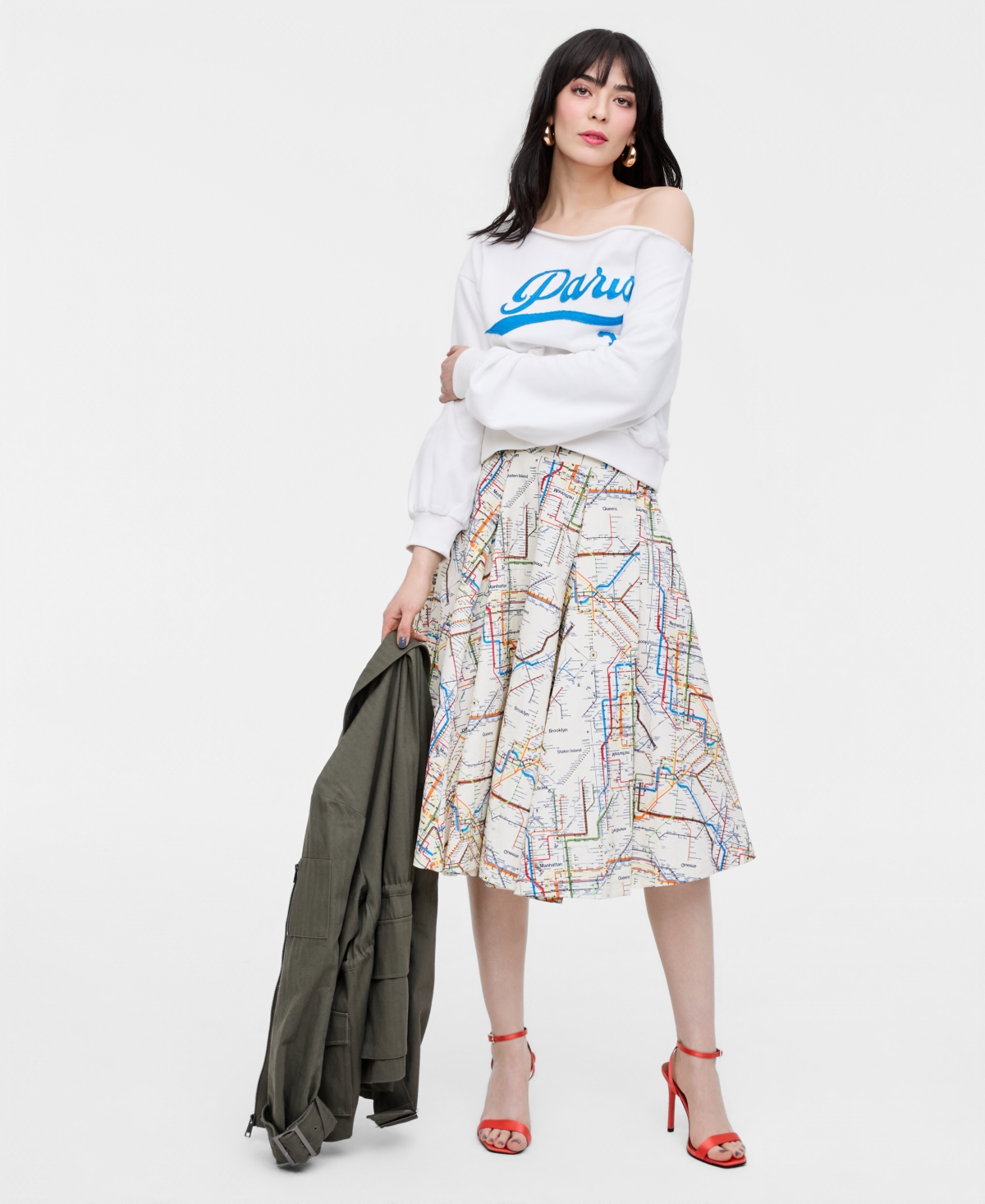 Click here for Womens Subway-Print Full Skirt  Macys Exclusive- M... prices