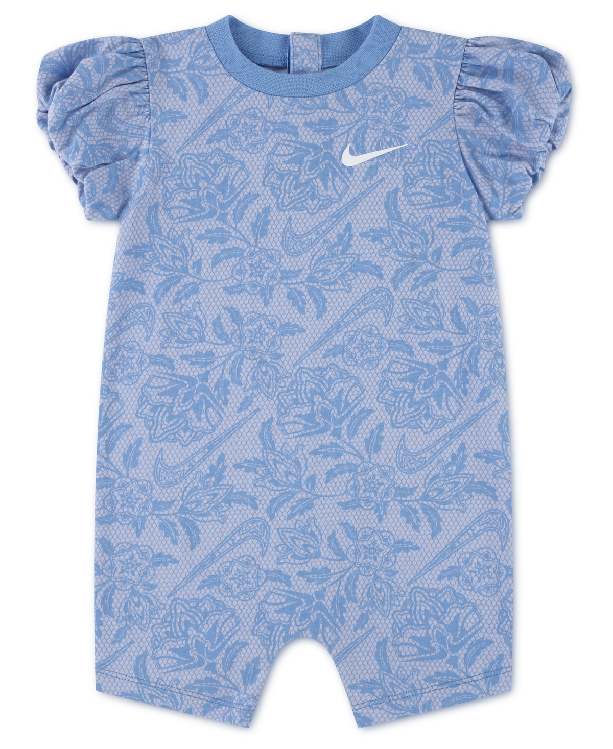 Click here for Nike Baby Girls Crewneck Romper - Blue prices