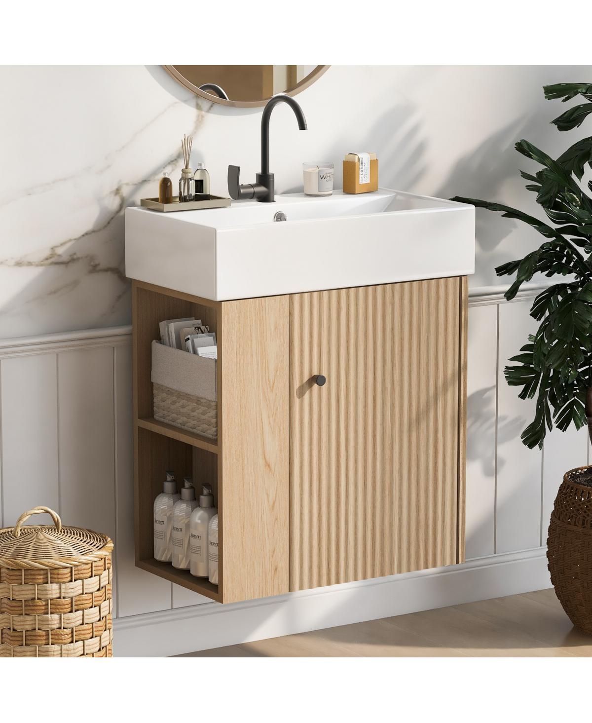 Click here for Sillysis Floating Bathroom Vanity with Ceramic Sin... prices