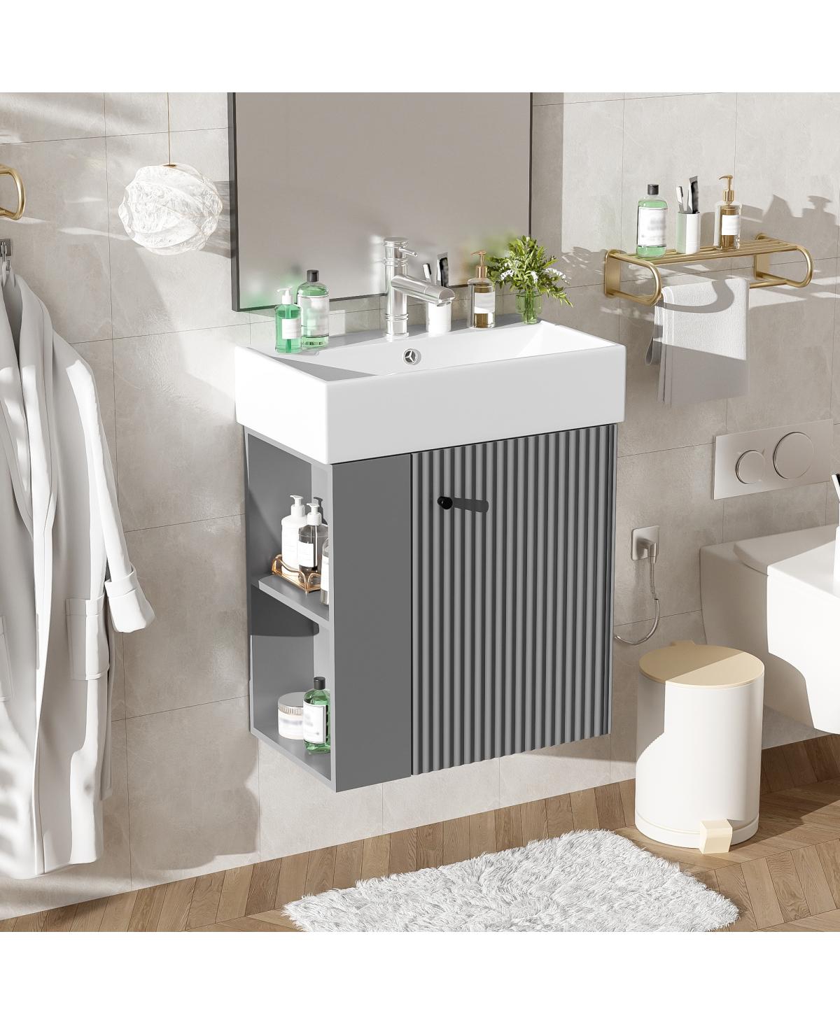 Click here for Sillysis Floating Bathroom Vanity with Ceramic Sin... prices