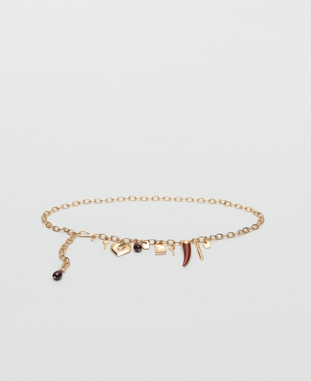 Click here for Mango Womens Hanging Pieces Metal Belt - Gold prices