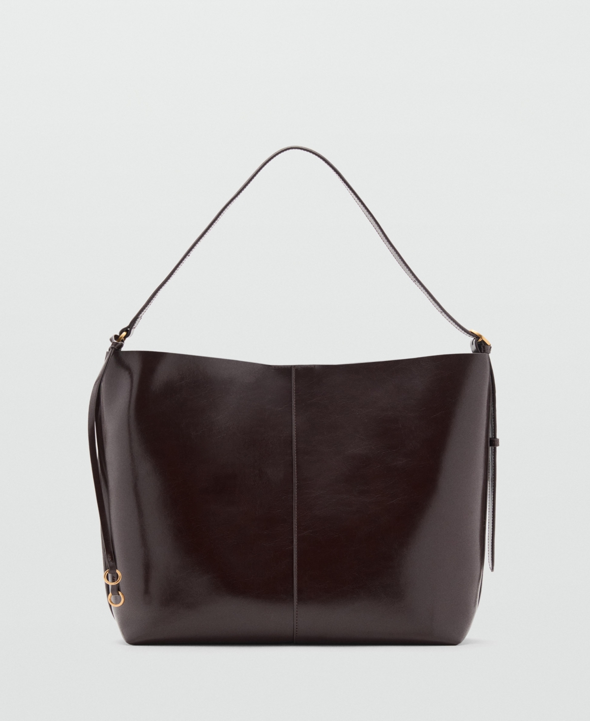 Click here for Mango Womens Shiny Shoulder Bag - Dark Brown prices