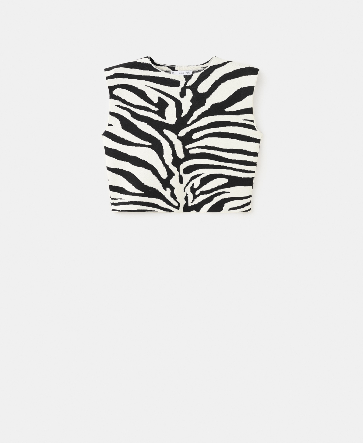Click here for Mango Womens Zebra Print Knit Top - Black prices