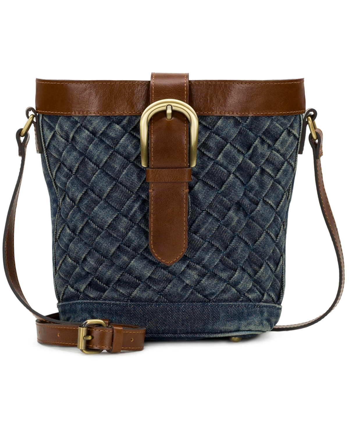 Click here for Patricia Nash Margaux Mini Woven Denim Crossbody B... prices