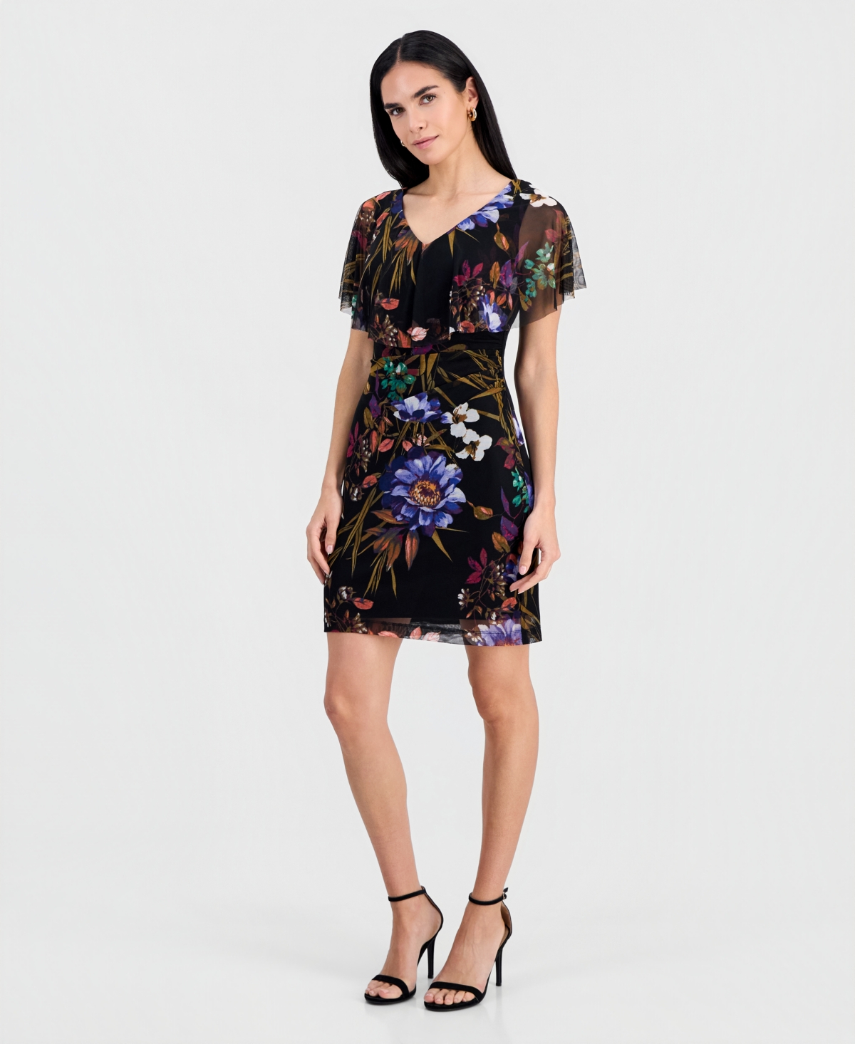 Click here for Connected Petite Mesh Sheath Dress - Blk prices