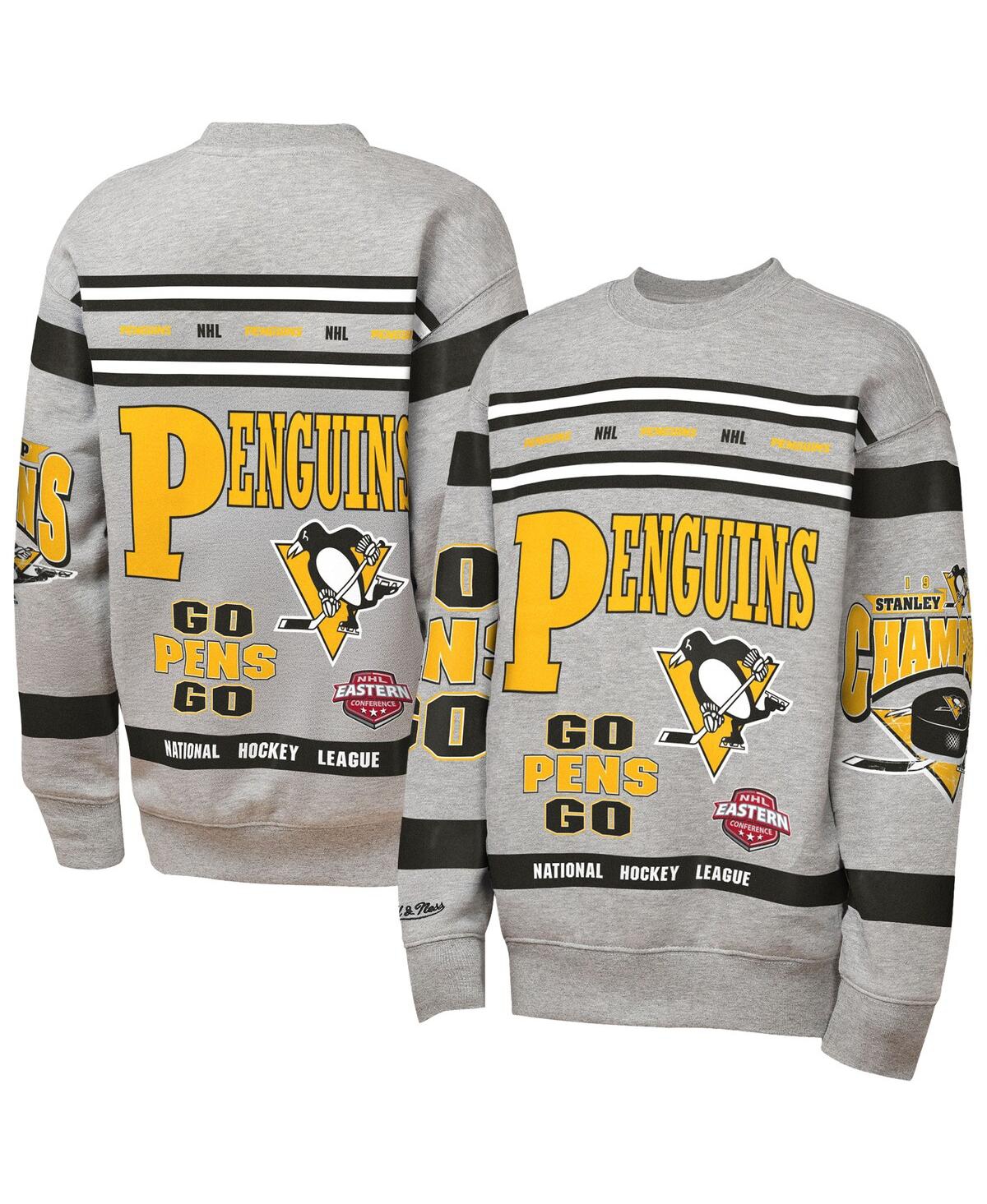 Click here for Mitchell & Ness Big Boys and Girls Heather Gray Pi... prices