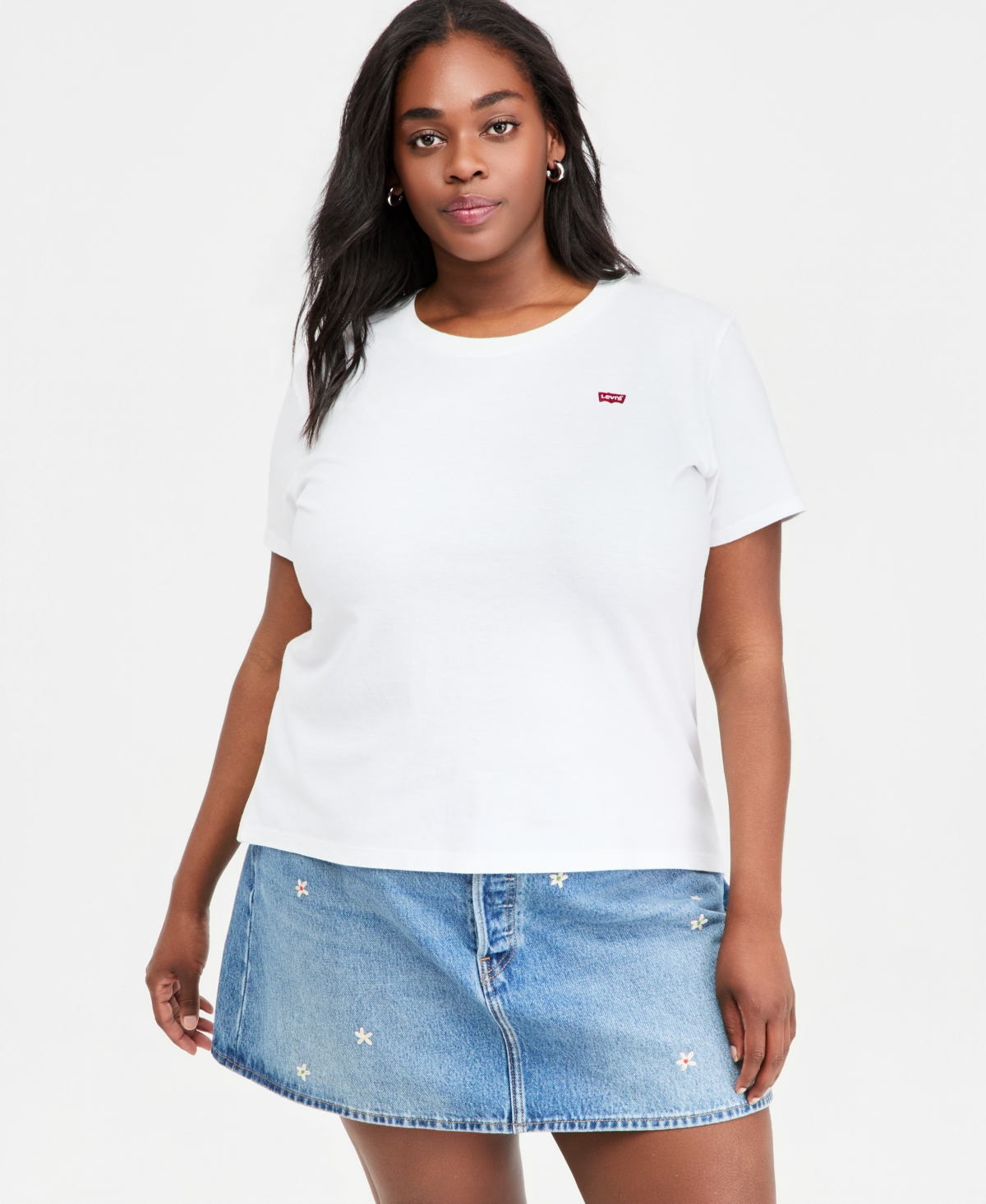 Click here for Levis Plus Size Cotton Perfect T-Shirt - White prices