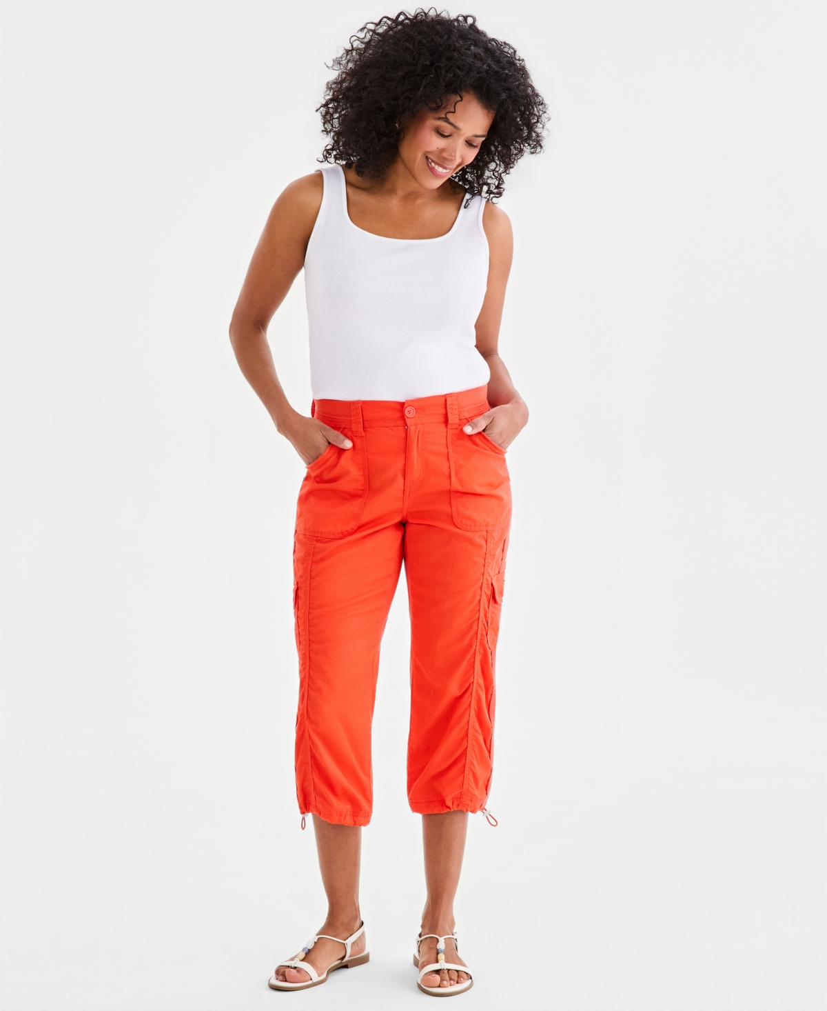 Click here for Style & Co Womens Mid-Rise Cargo Capri Pants  Excl... prices