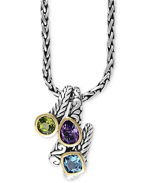 EFFY Collection Balissima by EFFY® Multi-Gemstone Pendant Necklace (3-1 ...