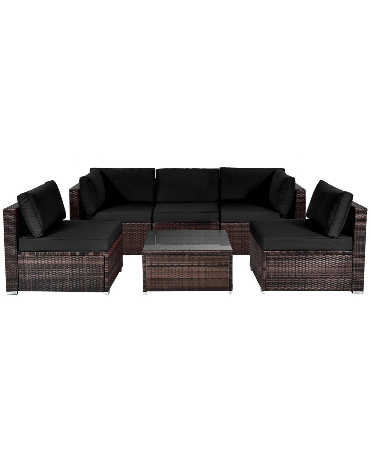 Click here for Gymax 6PCS Rattan Outdoor Sectional Sofa Set Patio... prices