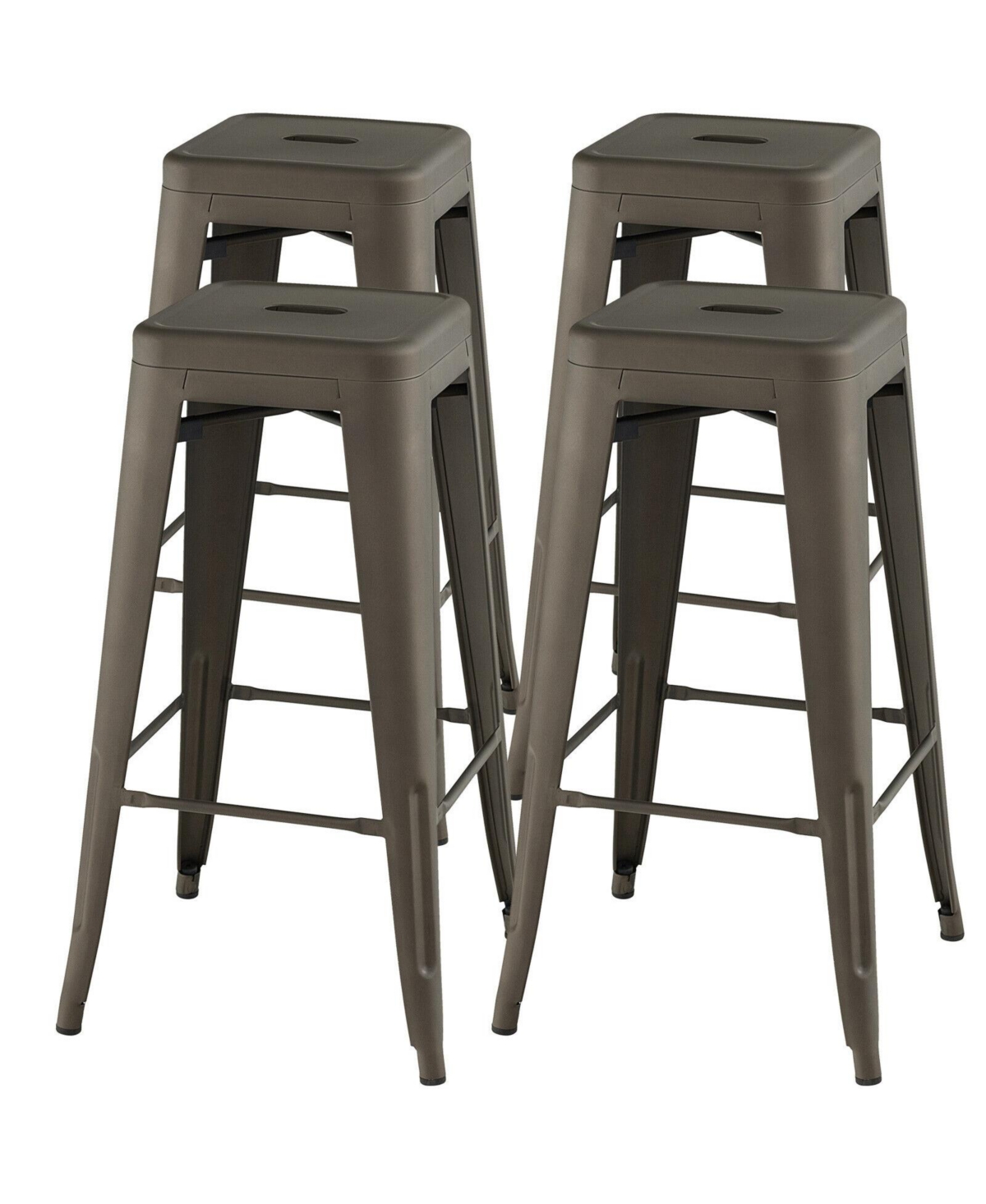 Click here for Gymax 30 Set of 4 Stackable Backless Metal Bar Sto... prices