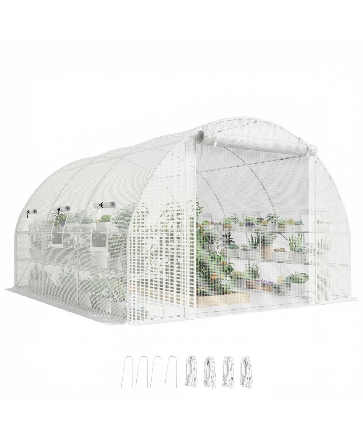 Click here for Outsunny Walk-in Tunnel house with Shelves  Hoop H... prices