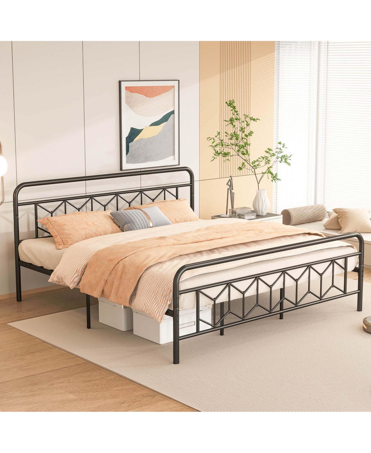 Click here for King Size Bed Frame Mattress Foundation with Headb... prices