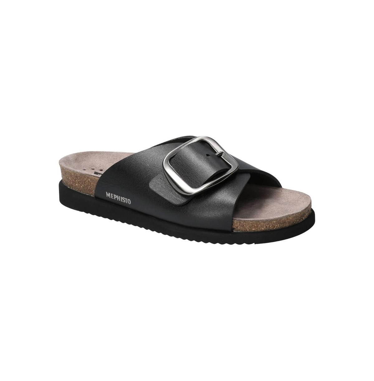 Click here for Mephisto Womens Hariana Leather Cork Slide - Black prices