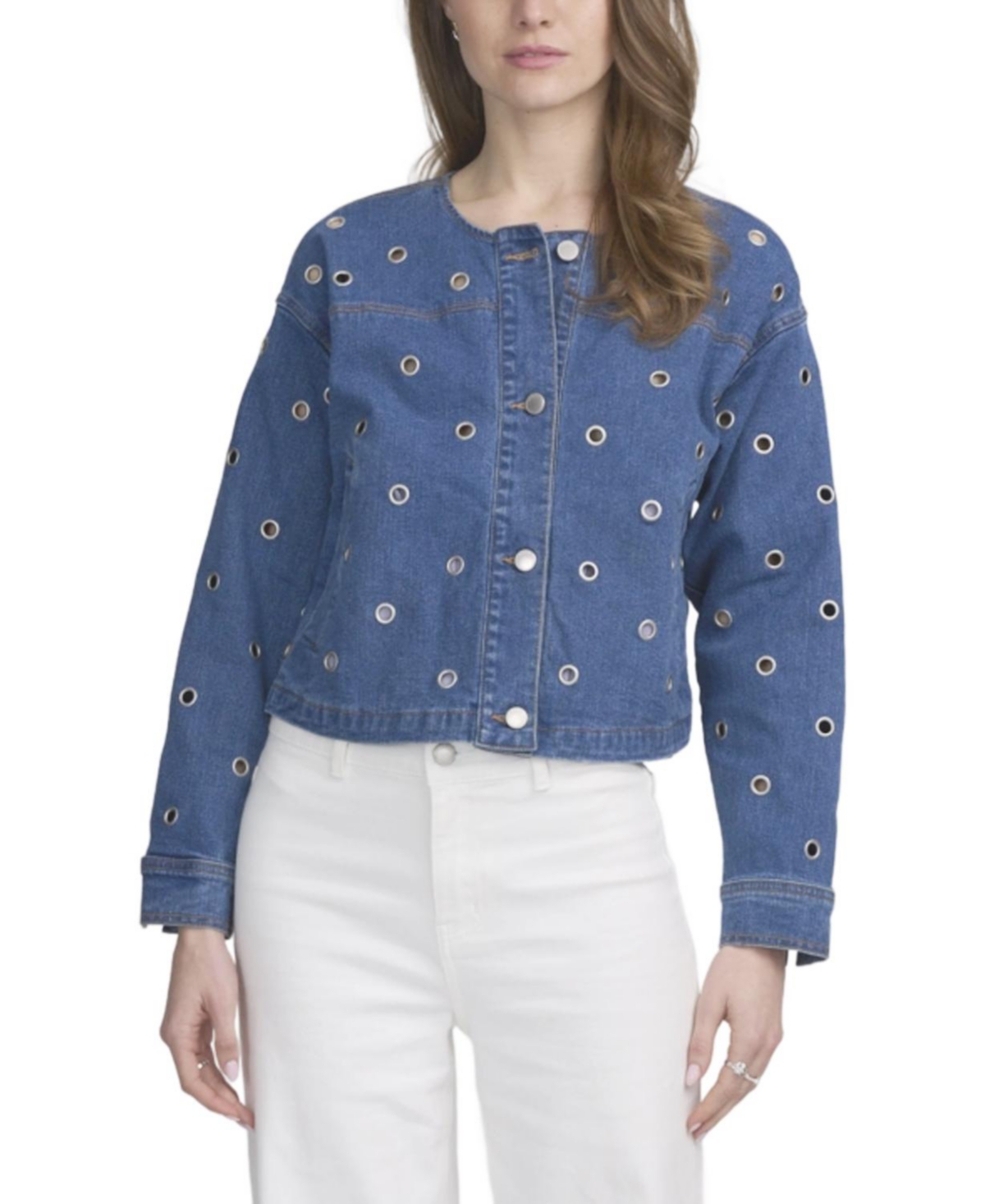 Click here for Elle Collection Womens Grommet Jacket - Vintage bl... prices