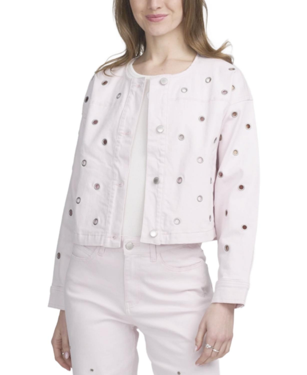 Click here for Elle Collection Womens Grommet Jacket - Pink prices