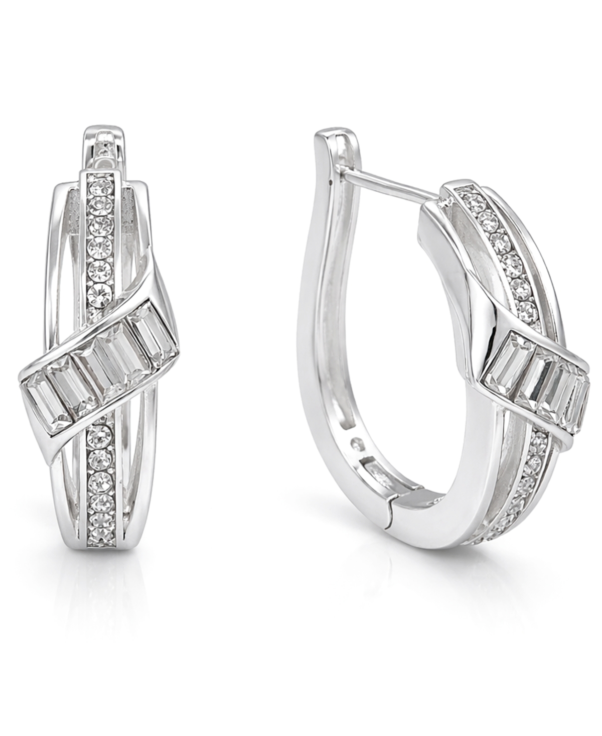 Click here for And Now This Crystal Hinged Hoop Earring - Silver prices