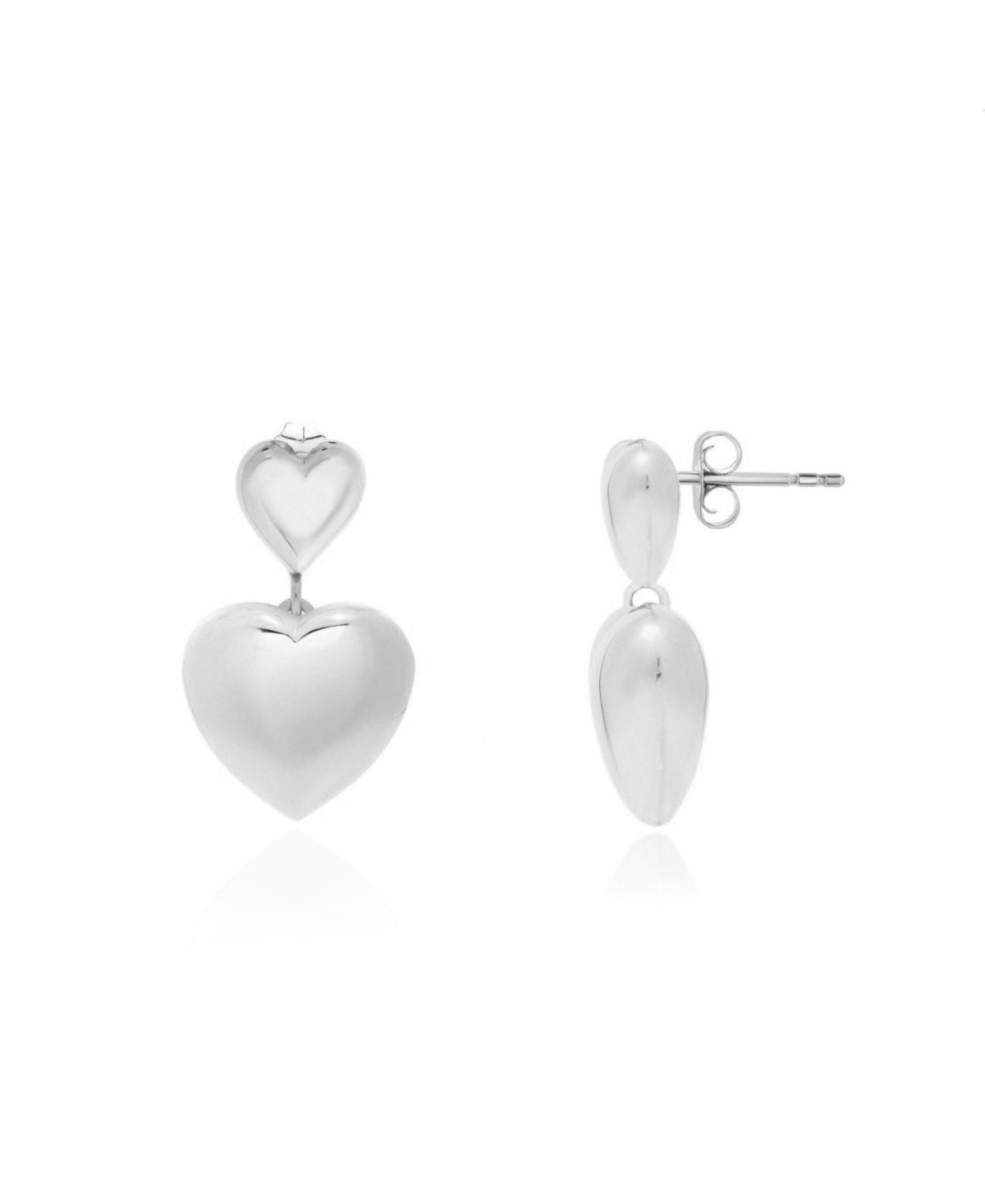 Click here for The Lovery Double Heart Drop Earrings Sterling Sil... prices