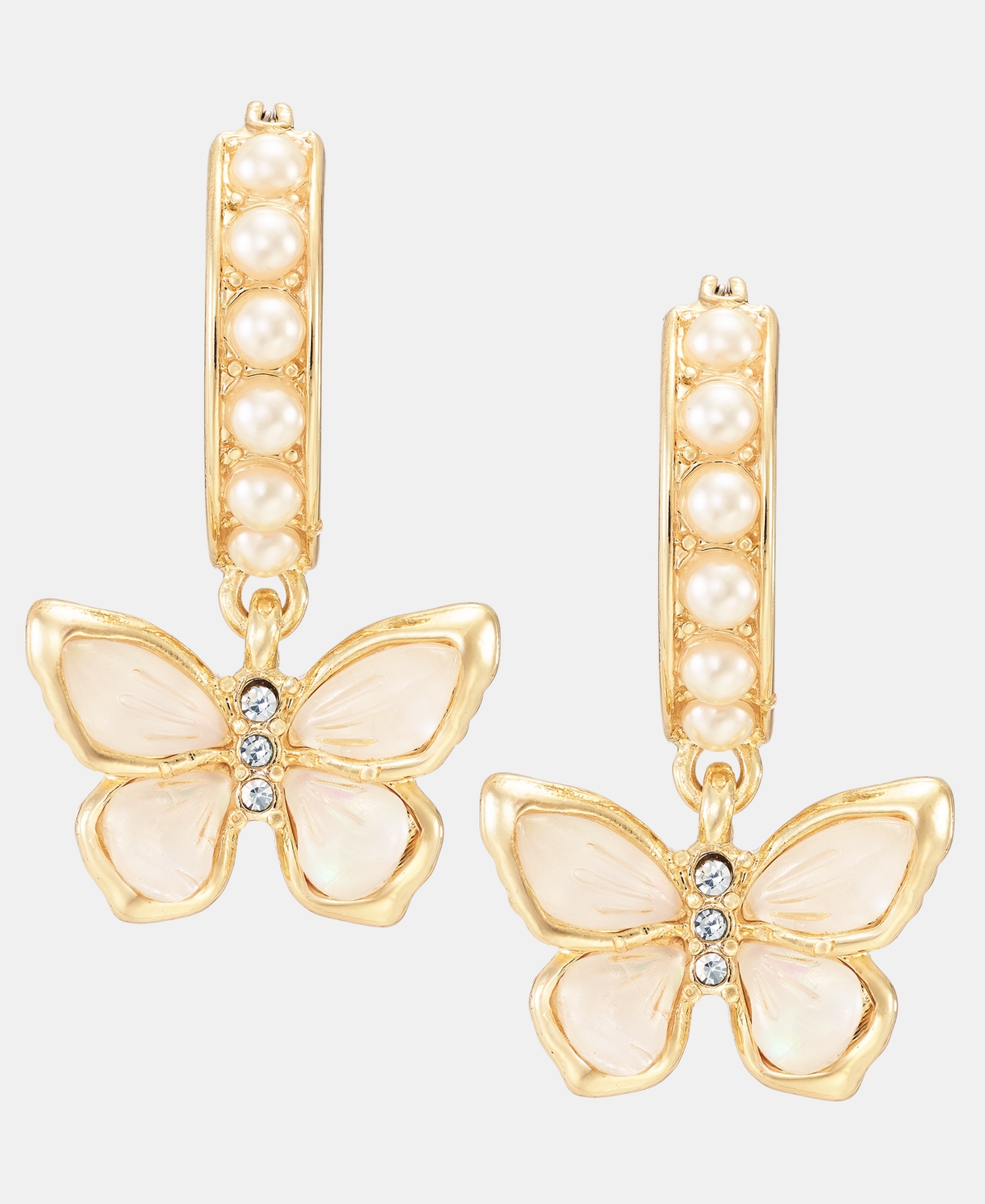 Click here for Charter Club Butterfly Hoop Drop Earrings  Macys E... prices