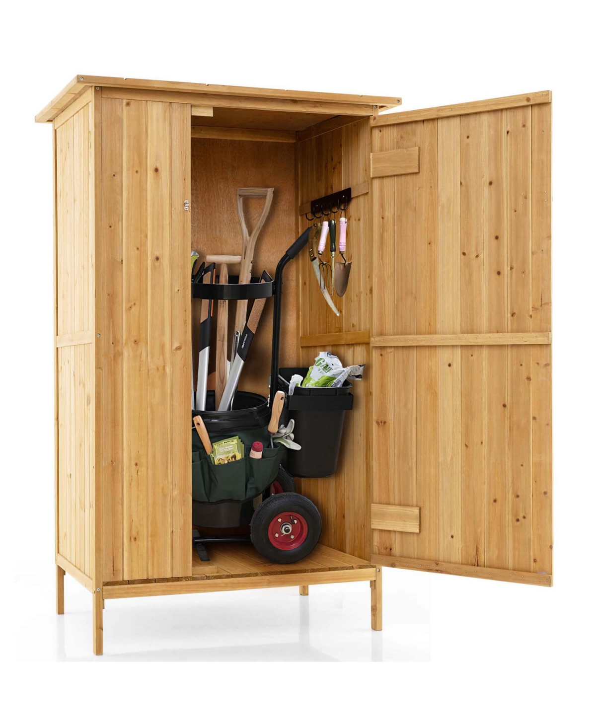 Click here for Costway Outdoor Storage Cabinet 5 × 3 Ft Wood... prices