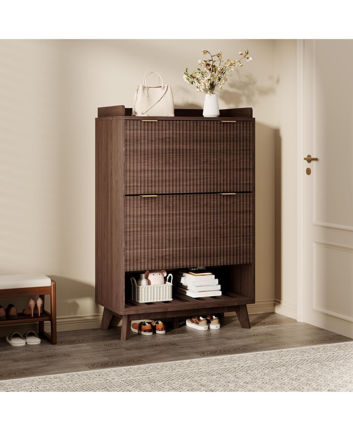 Click here for gaomon Fluted Shoe Storage Cabinet for Entryway wi... prices