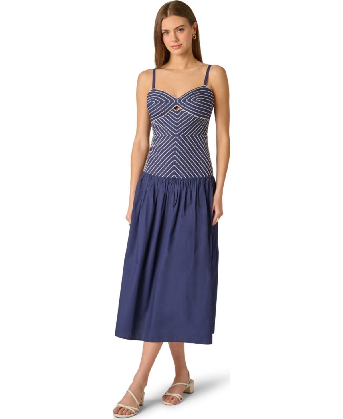 Click here for Adrianna Womens Drop Waist Sweetheart Midi Dress -... prices