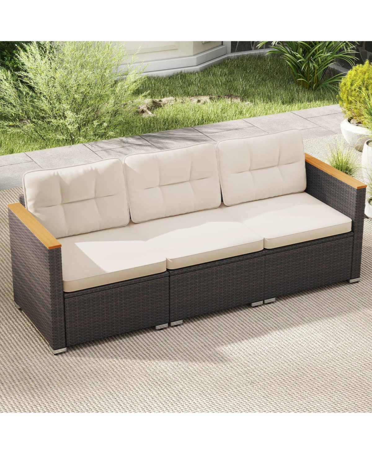 Click here for Costway 3 Seat Pe Rattan Outdoor Sofa Patio Furnit... prices
