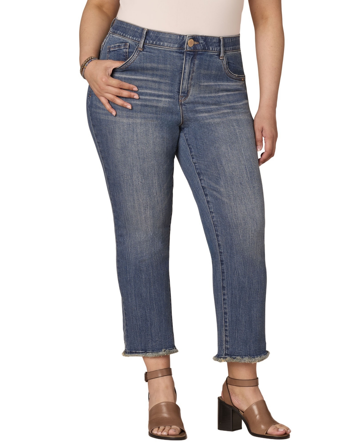 Click here for Democracy Plus Size Clean Finish High-Rise Jeans -... prices