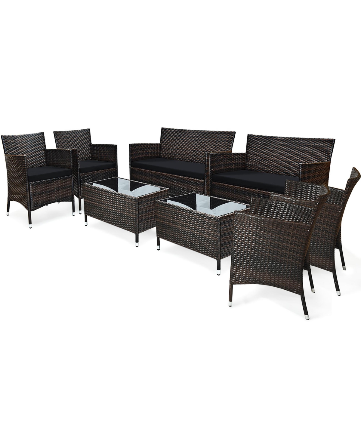 Click here for Gymax 8PCS Patio Rattan Conversation Furniture Set... prices