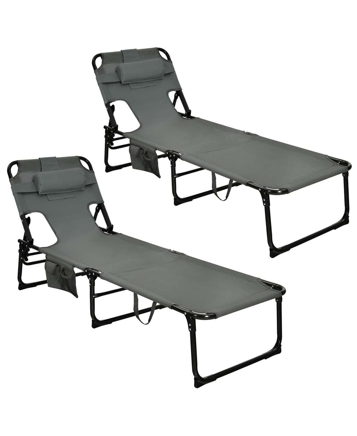 Click here for Gymax Set of 2 Beach Chaise Lounge Chair Folding R... prices
