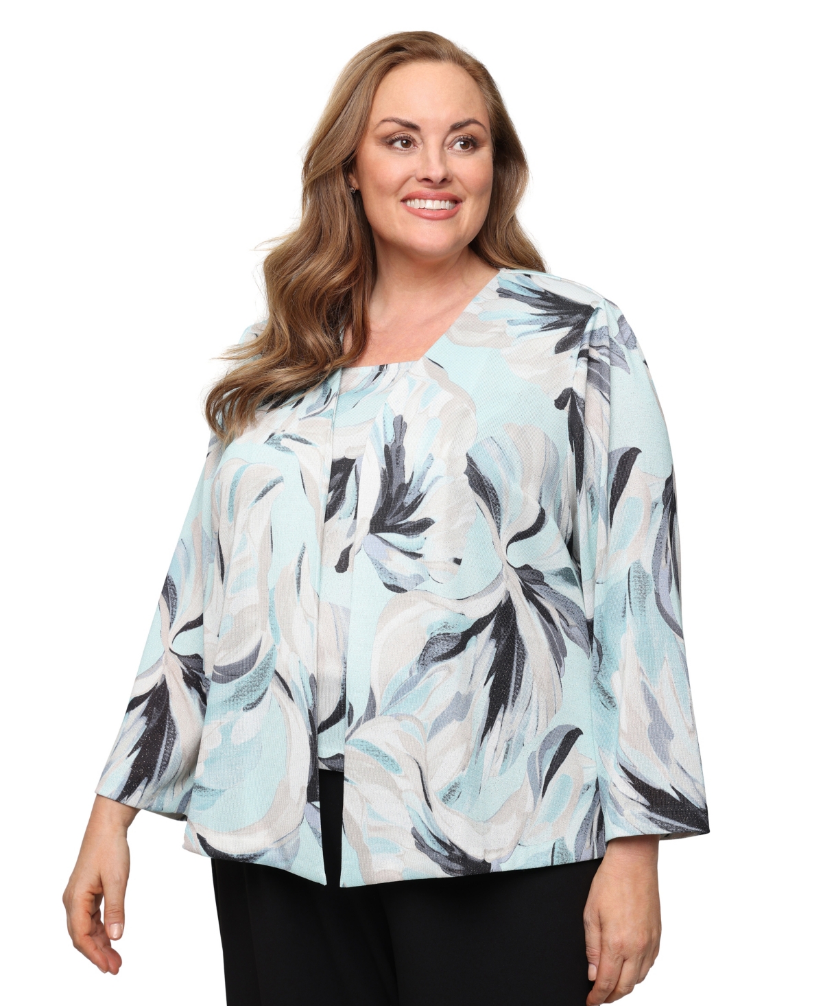Click here for Alex Evenings Plus Size Scoop Neck Top And Jacket... prices