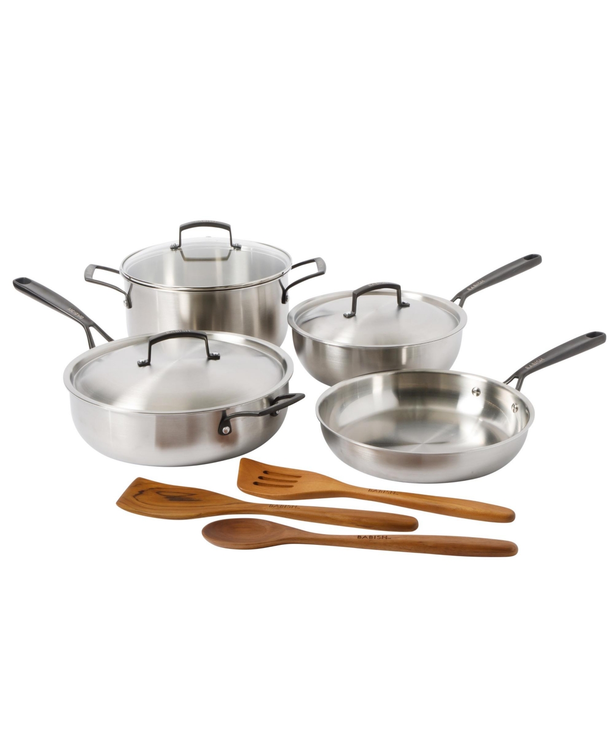 Click here for Babish Tri-Ply Stainless Steel 10-Piece Cookware S... prices