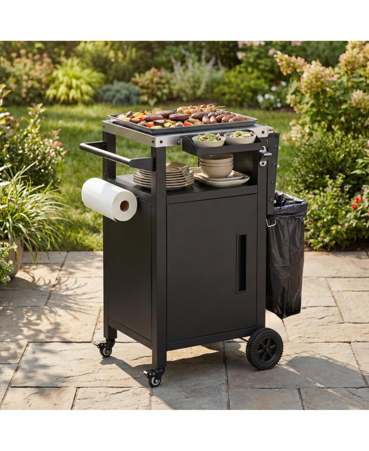 Click here for Rainsken 33.9" Outdoor Grill Cart with Drop L... prices