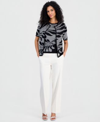 Click here for Anne Klein Printed Cardigan Sweater Top prices