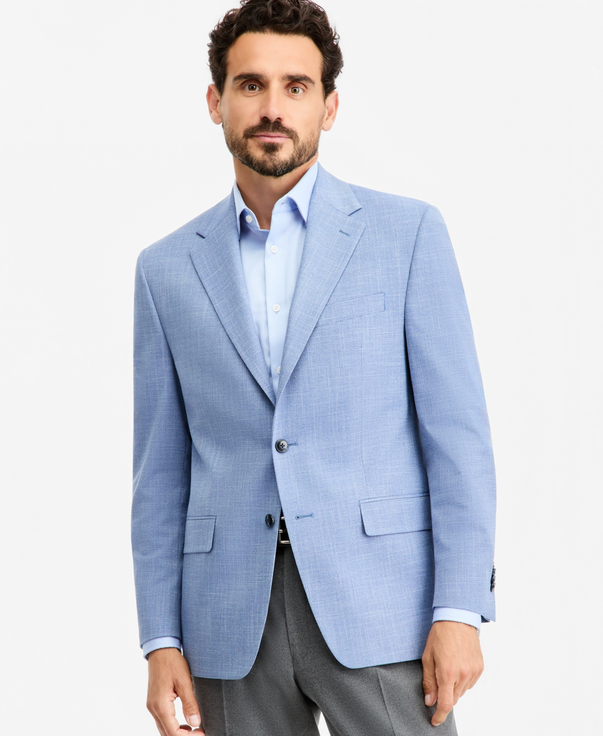 Click here for Michael Kors Mens Classic-Fit Sport Coat - Blue prices