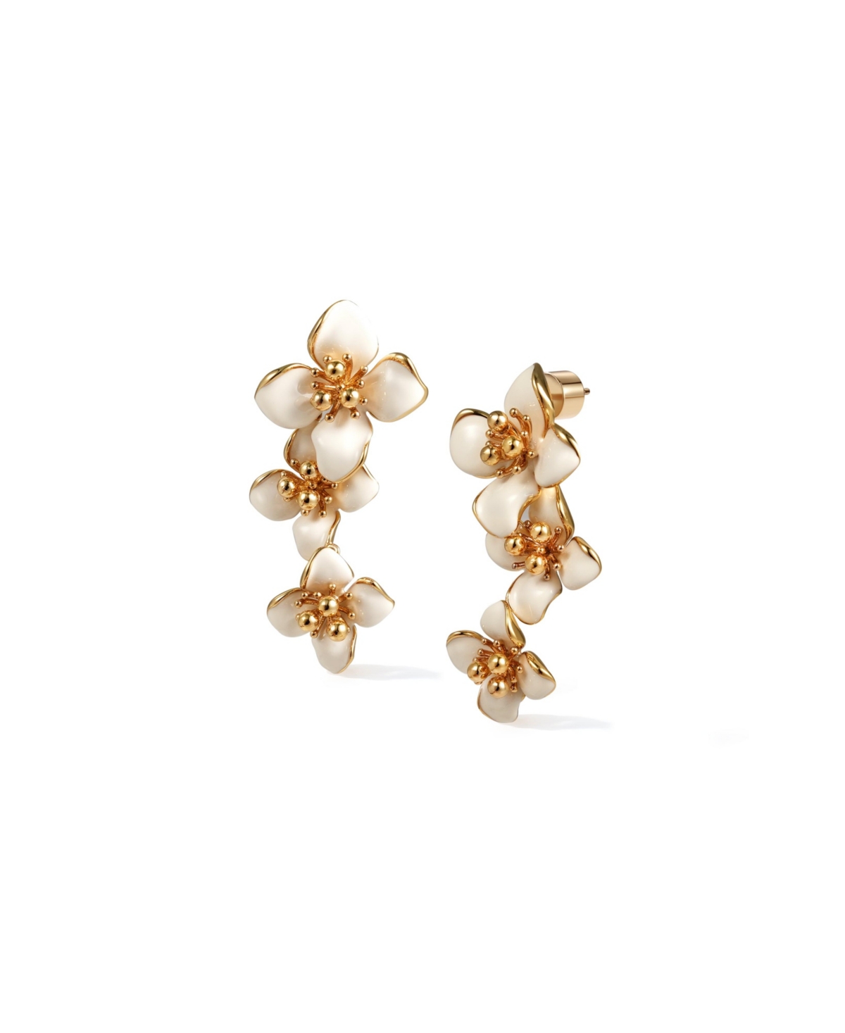 Click here for Retro Chic Iris Blossom Earrings - White  gold prices