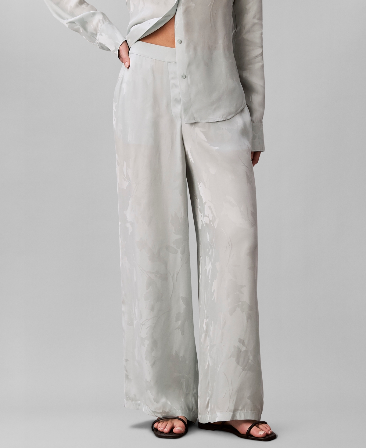 Click here for Calvin Klein Womens Wide-Leg Pull-On Pants - Pale... prices