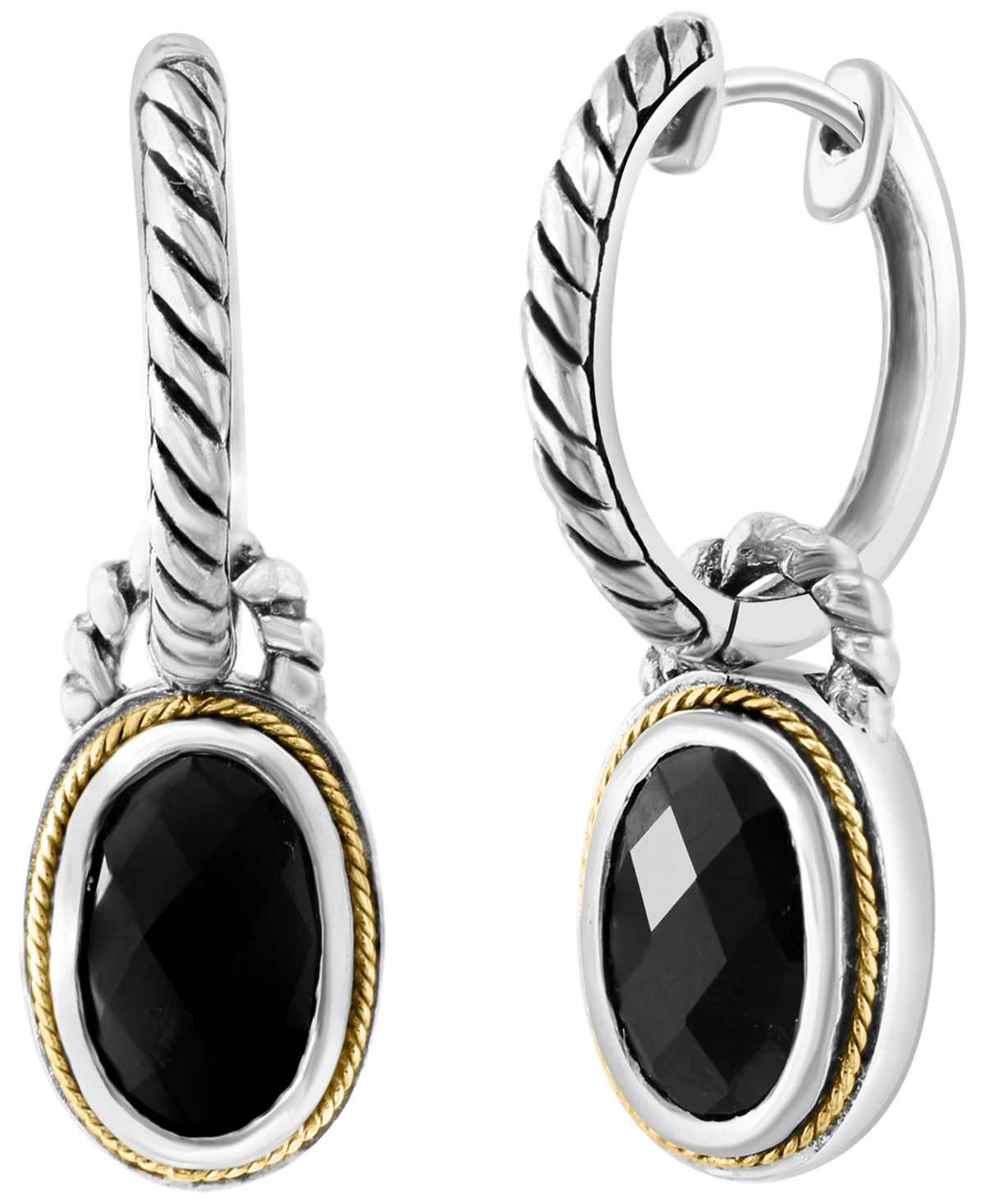 Click here for Effy Collection Onyx Earrings in Sterling Silver w... prices