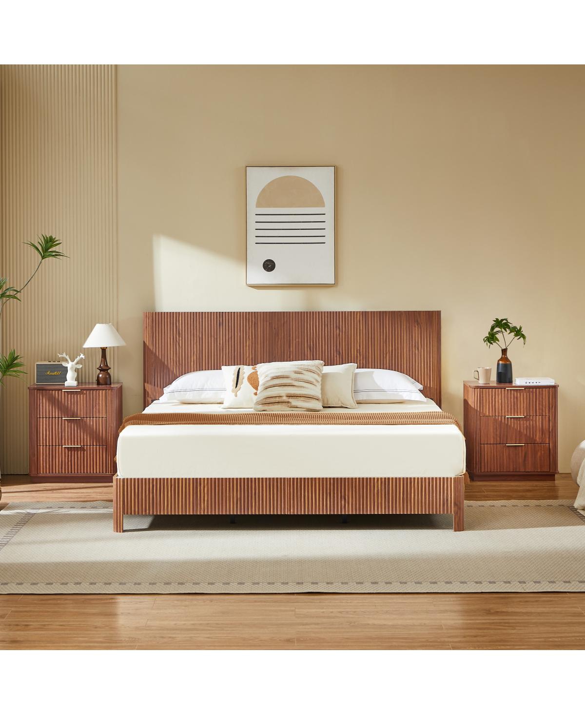 Click here for Streamdale Furniture Rustic Walnut King Bed Frame... prices