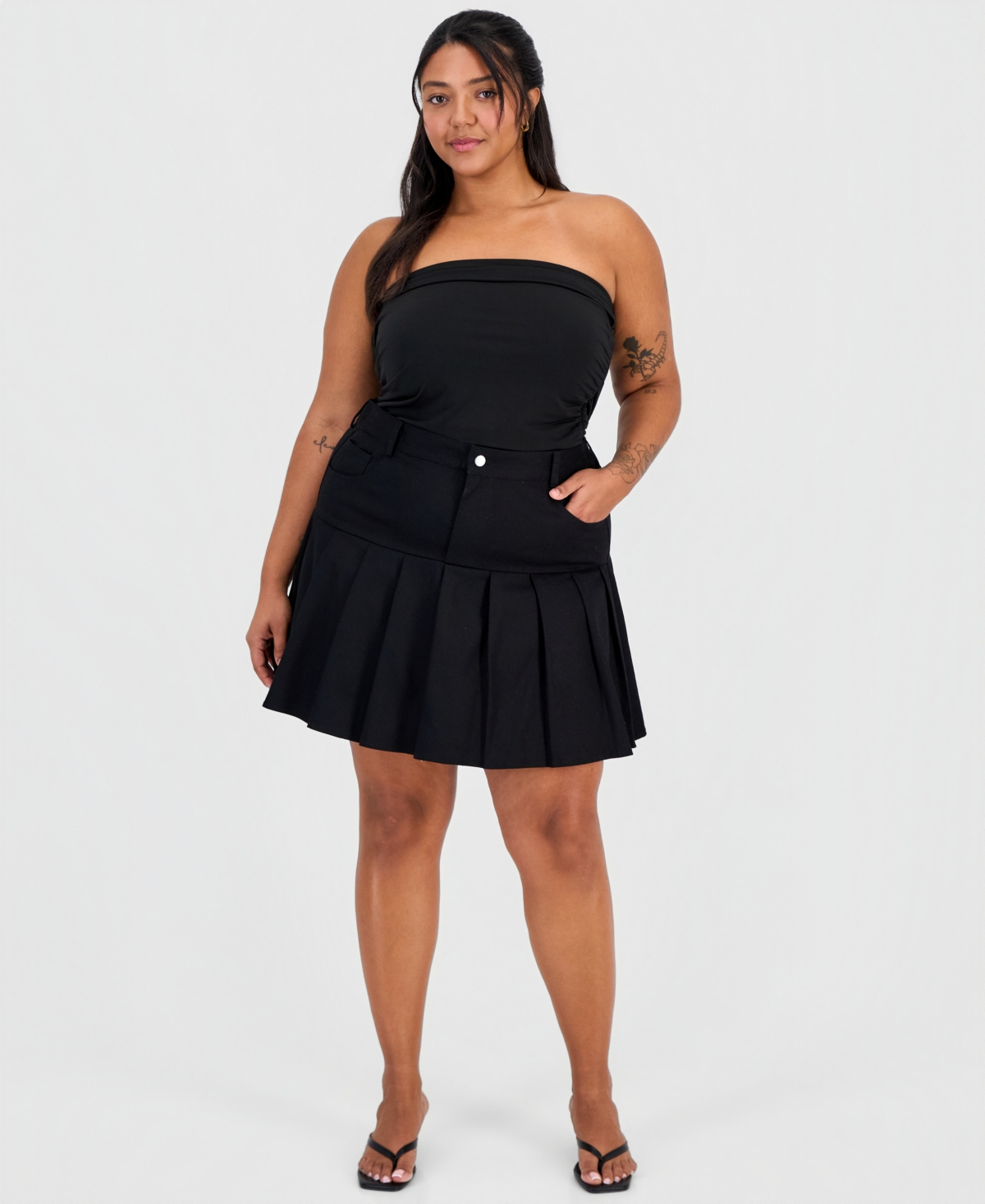 Click here for Full Circle Trends Trendy Plus Pleated-Hem Mini Sk... prices
