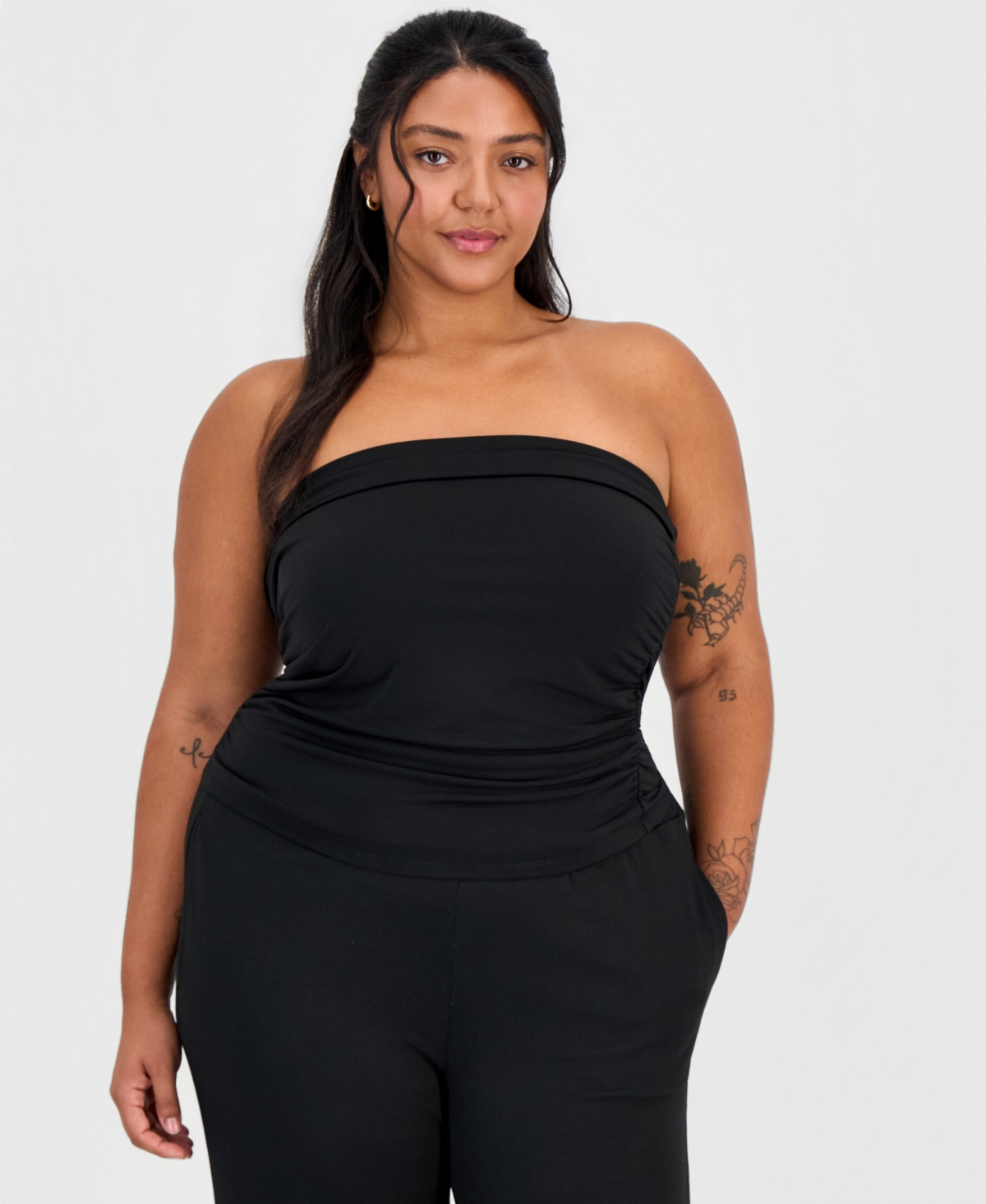 Click here for Full Circle Trends Plus Size Pull-On Tube Top - Bl... prices