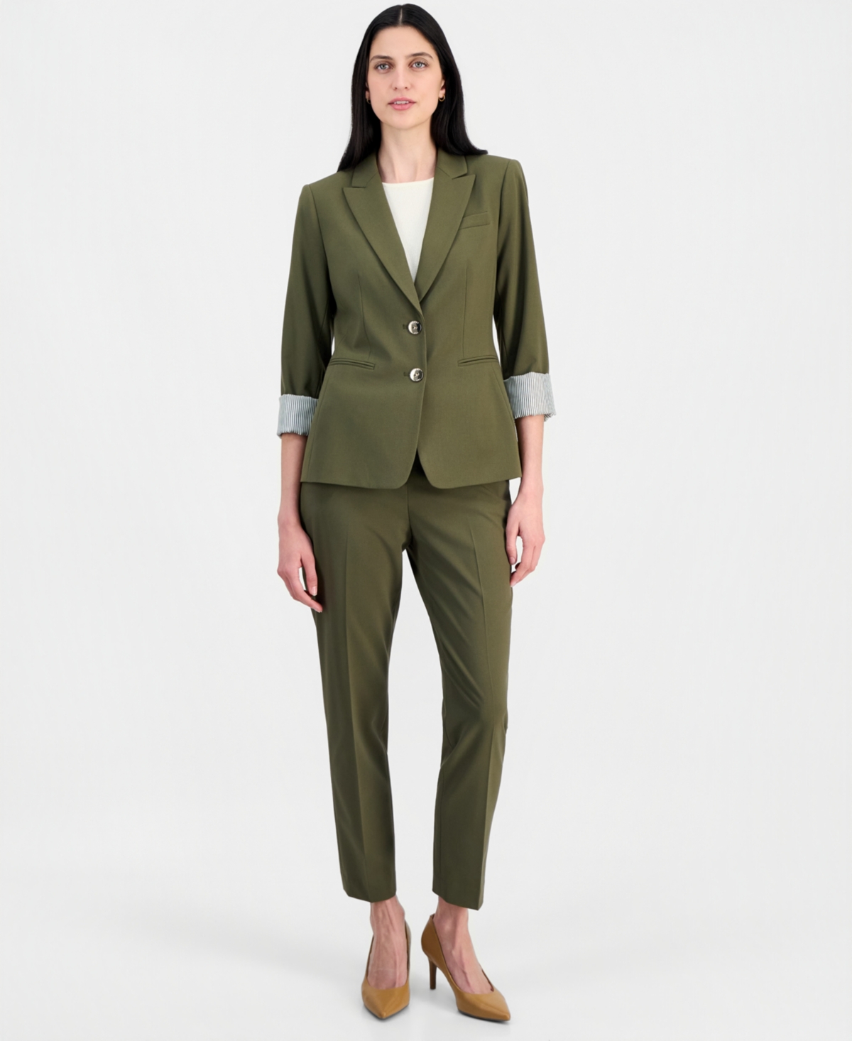 Click here for Tahari Asl Womens Two-Button Peak-Lapel Blazer - M... prices