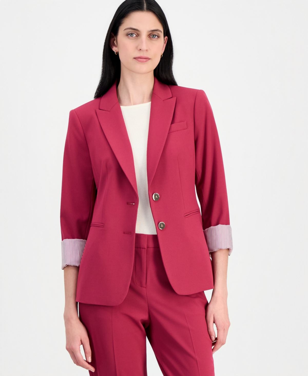 Click here for Tahari Asl Womens Two-Button Peak-Lapel Blazer - B... prices