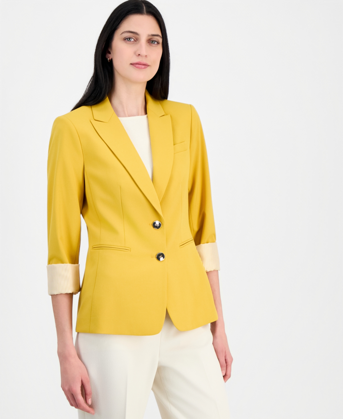 Click here for Tahari Asl Womens Two-Button Peak-Lapel Blazer - S... prices