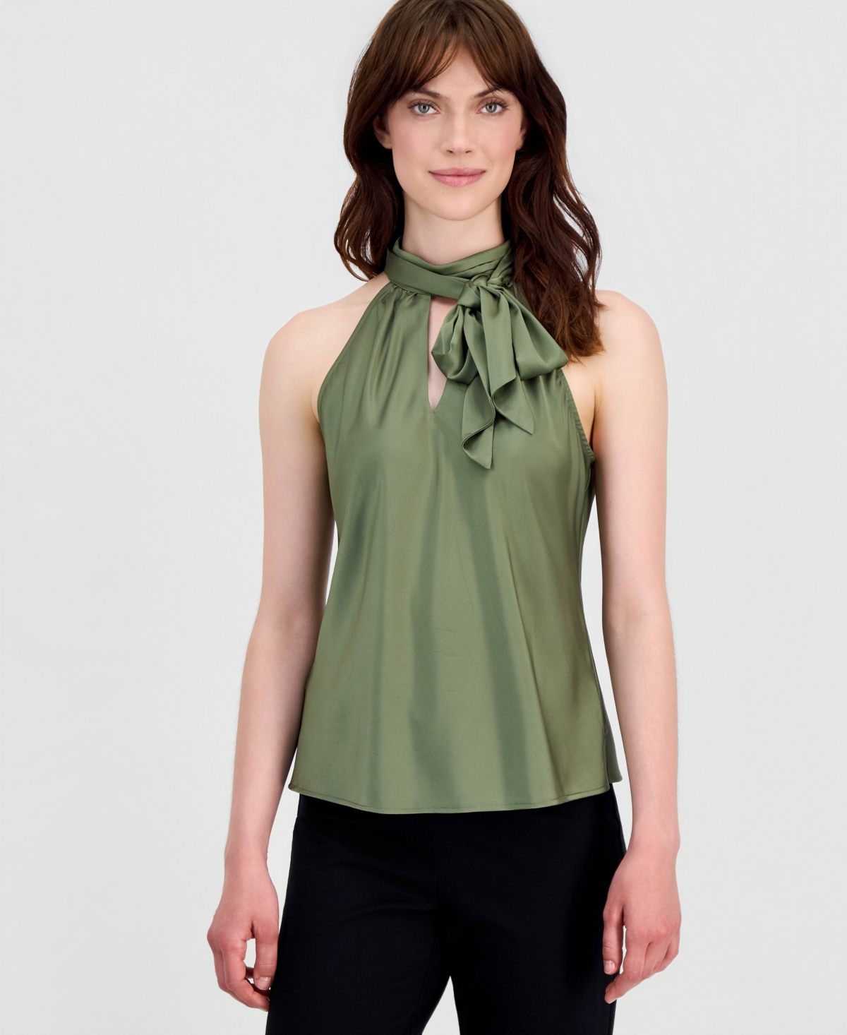 Click here for Tahari Asl Petite Bow-Neck Top - Agave prices