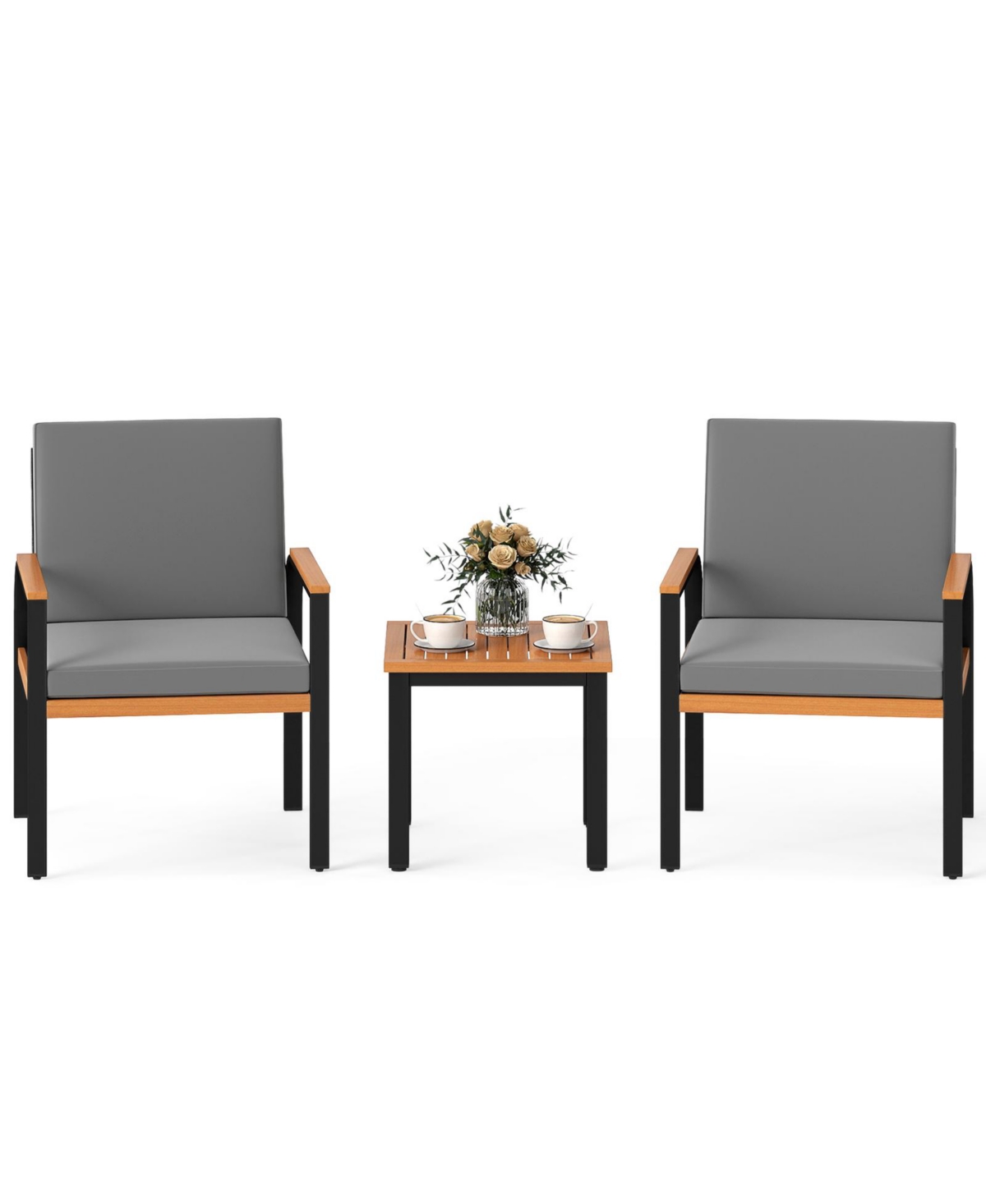 Click here for Gymax 3 Pieces Patio Furniture Set Outdoor Bistro... prices