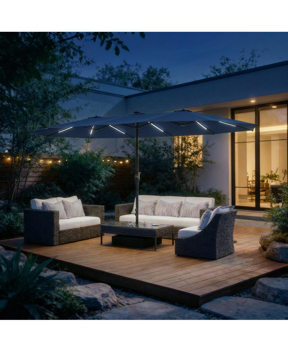 Click here for Homsee 15 ft. Double Sided Umbrella Outdoor Patio... prices