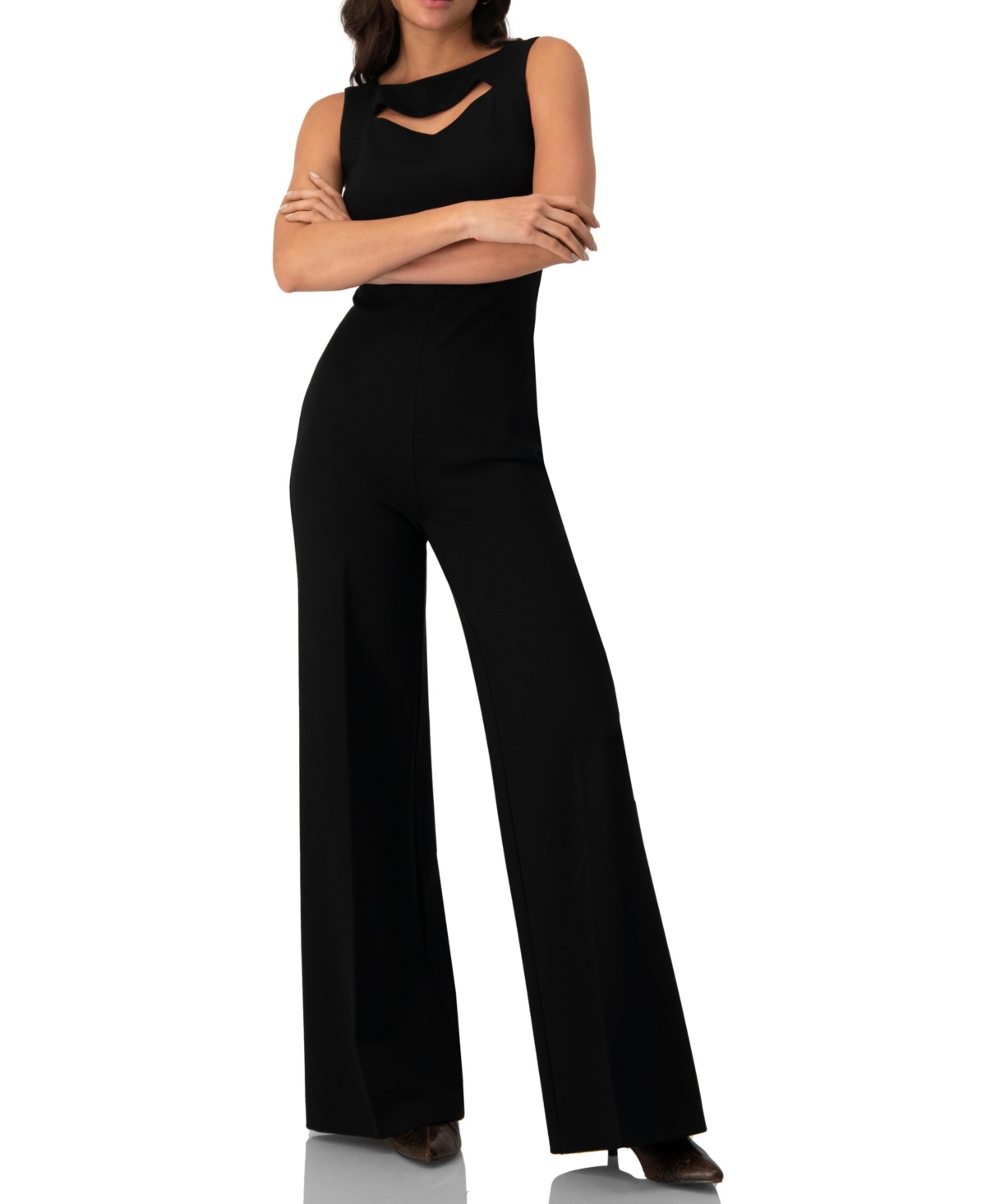 Click here for Ivonne Womens Sleeveless Round Neck Jumpsuit - Bla... prices