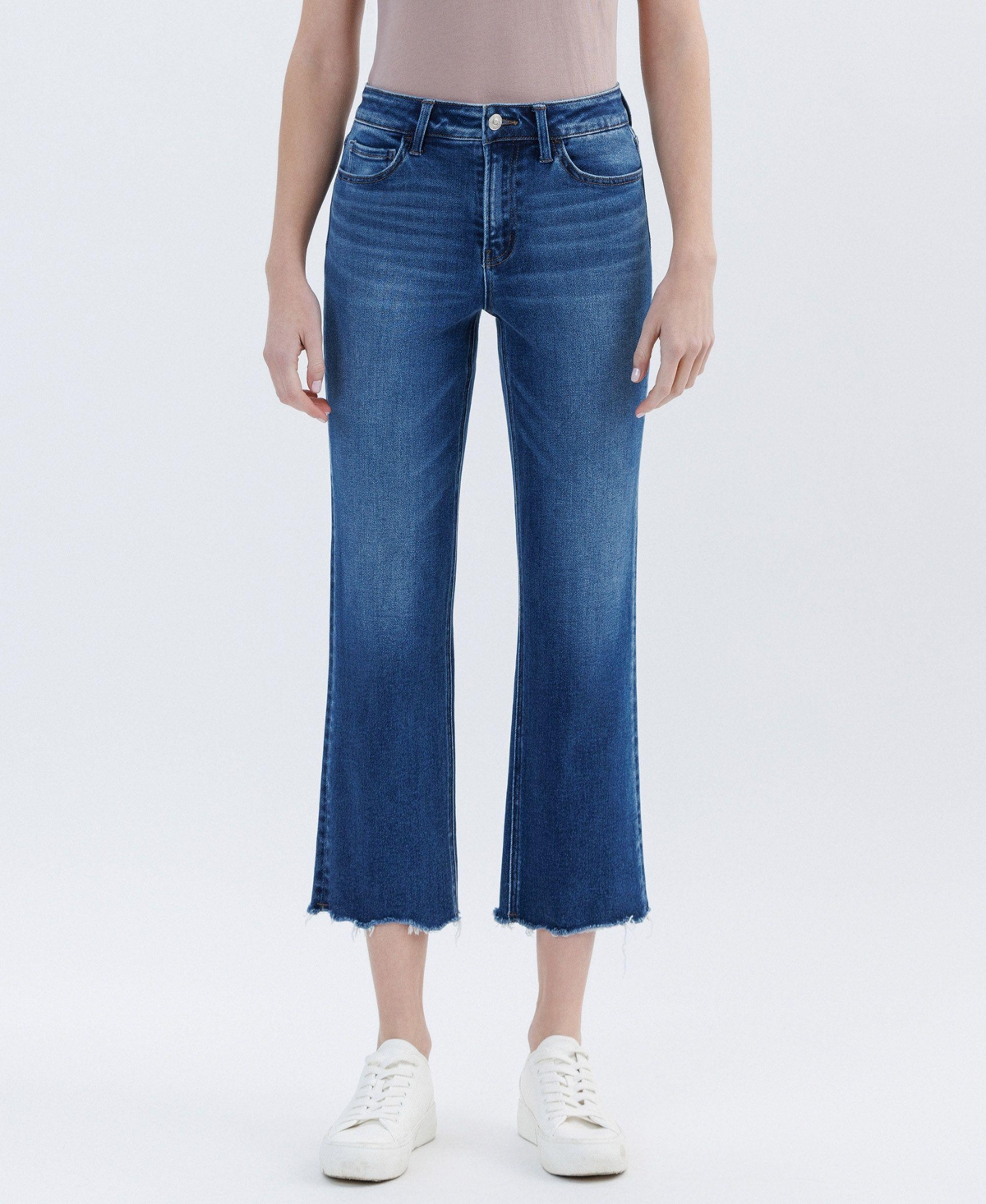 Click here for Vervet Womens High Rise Uneven Hem Crop Straight J... prices