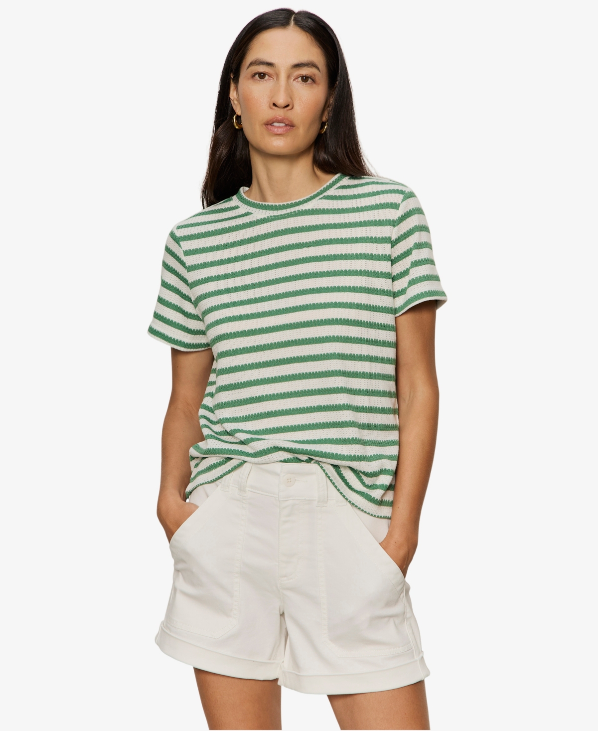 Click here for Sanctuary Womens Striped Crewneck Textured Tee - C... prices